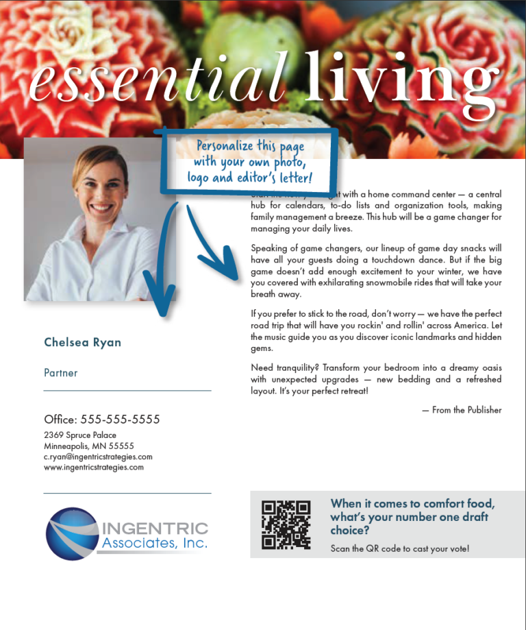 Essential Living personally branded magazine - Essential Engine